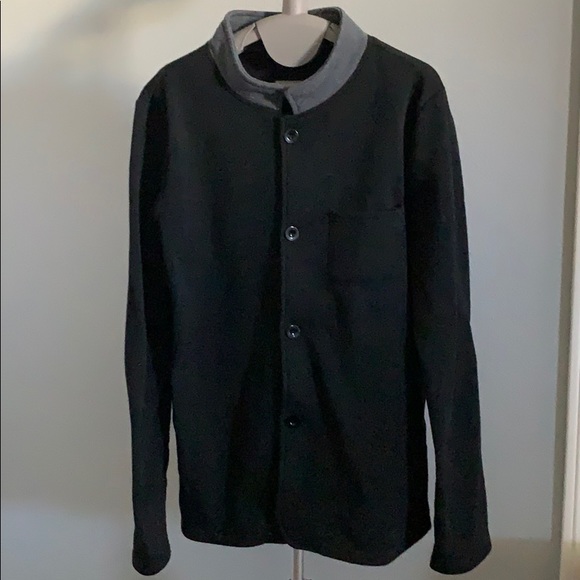 Lea Giant | Jackets & Coats | Mens Black W Grey Collar Buttonup Fashion ...